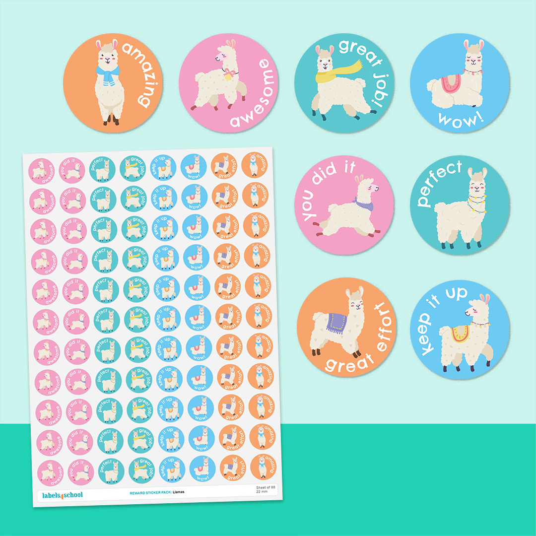 Llamas - Reward Stickers 176 pack | Labels4school UK – Labels4School UK