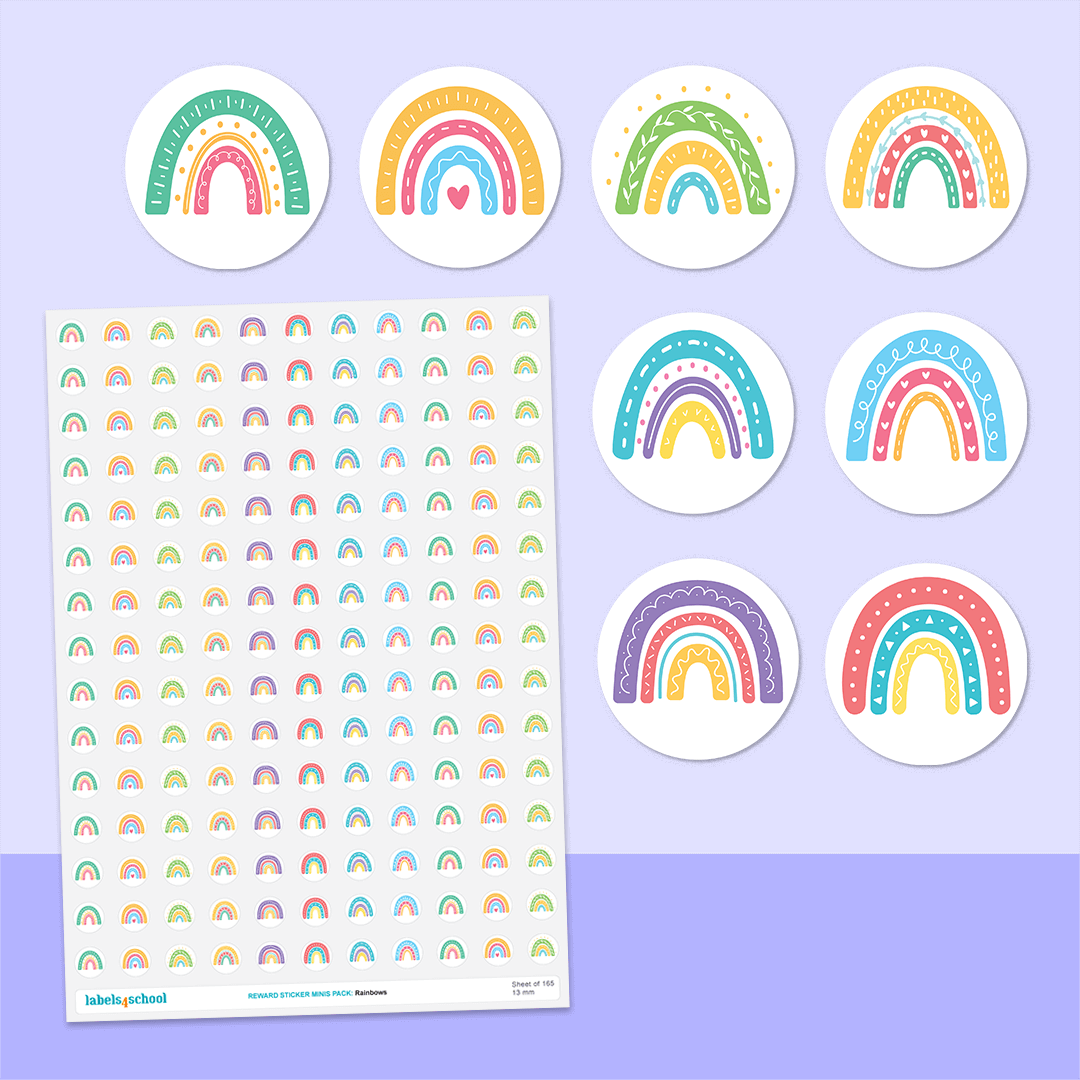 Rainbows Mini Dot Reward Stickers | 165 Pack for Charts – Labels4School UK