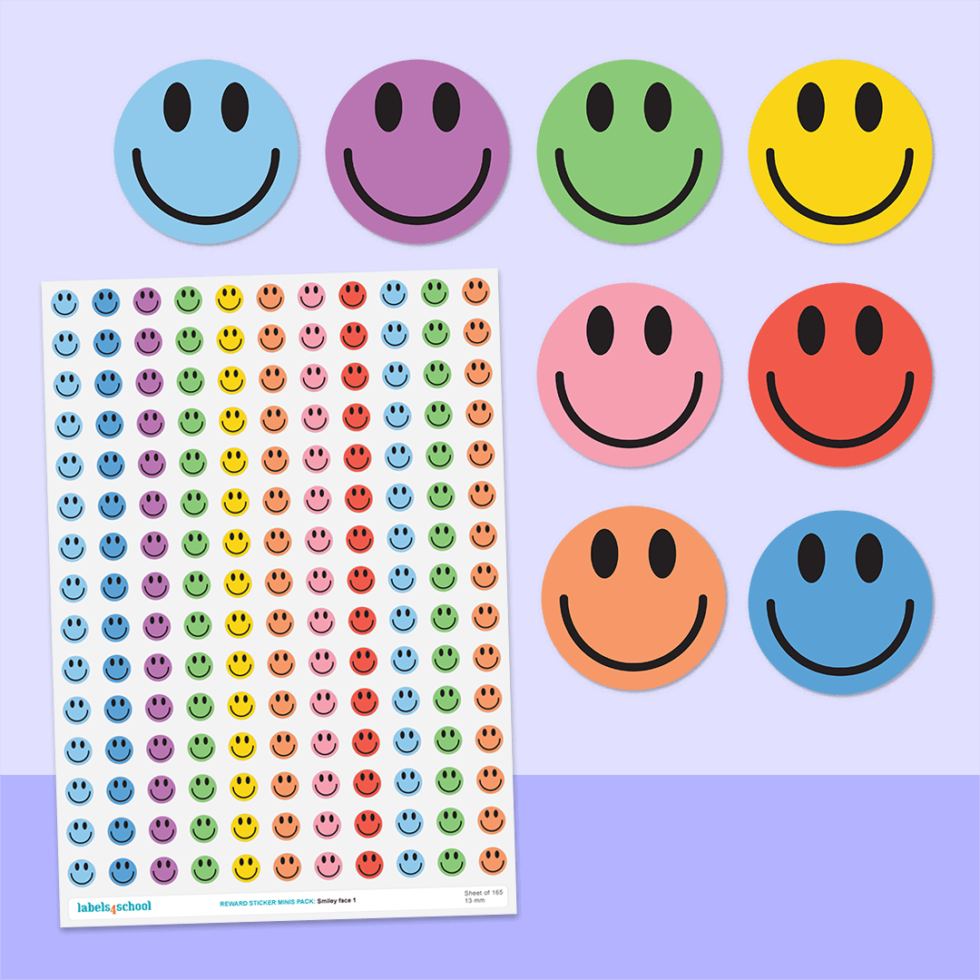 Smiley Faces - Mini Reward Stickers 165 pack | Labels4school UK ...