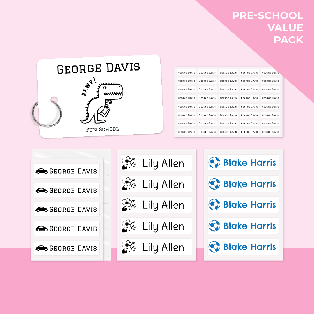 The Preschool Pack | 169 Personalised Name Labels | Labels4School ...