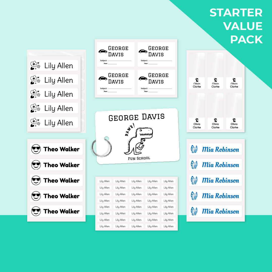 The Starter Pack | 170 Personalised Name Labels | Labels4School ...