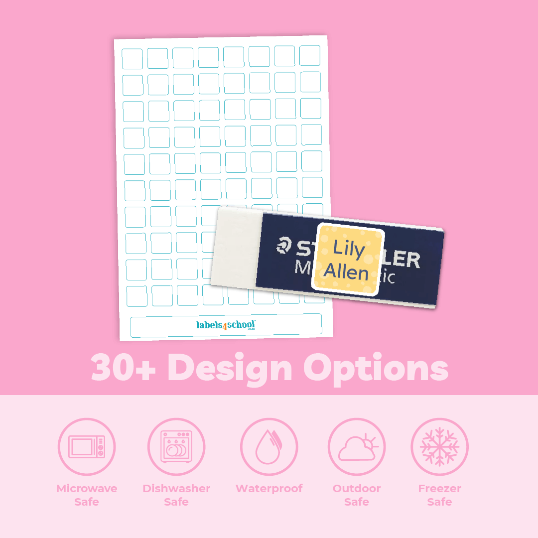 Colour Baby Squares - 80 Personalised Labels | Labels4school ...