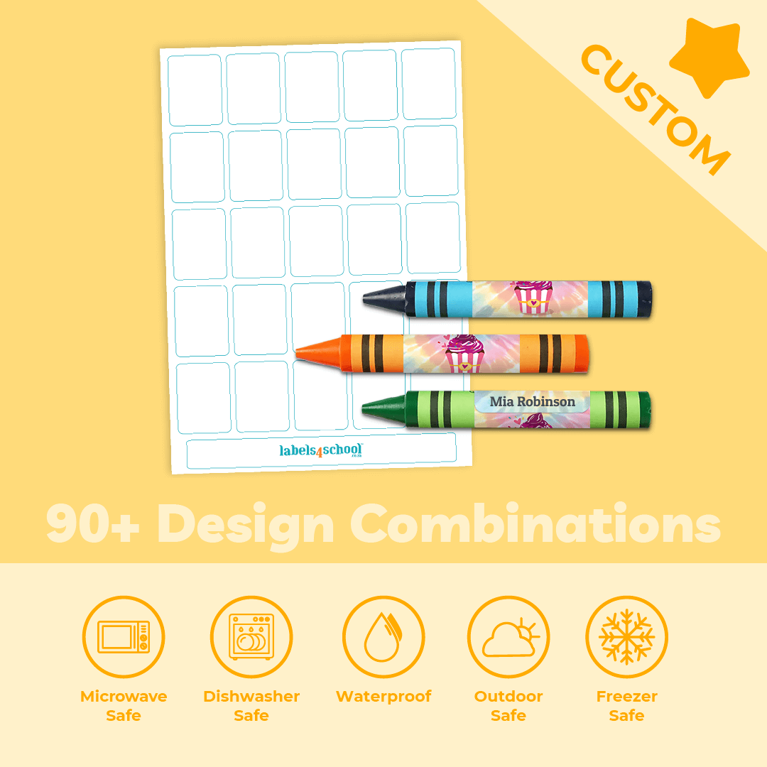 Colour Wrap-around Pencil Labels - 25 Personalised Labels ...