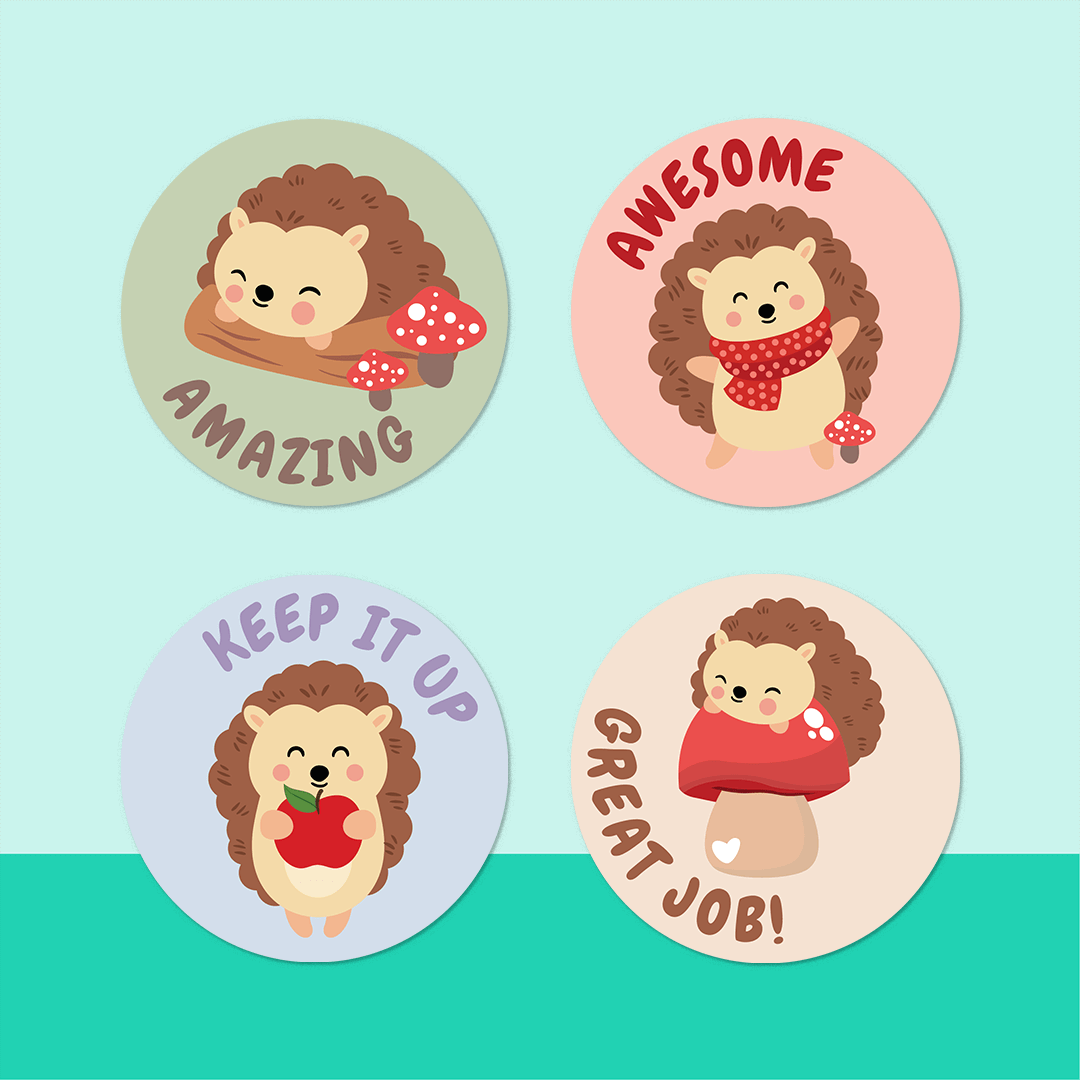 Hedgehogs - Reward Stickers 176 pack | Labels4school UK – Labels4School UK