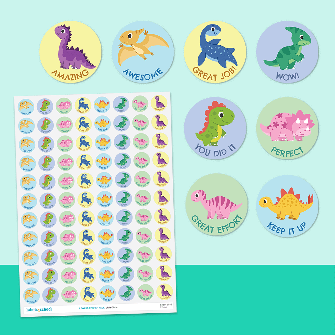 Little Dino - Reward Stickers 176 pack | Labels4school UK ...