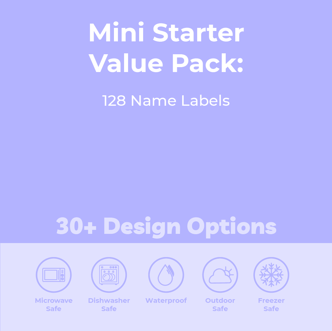 Mini Starter Pack | 128 Personalised Name Labels | Labels4School ...