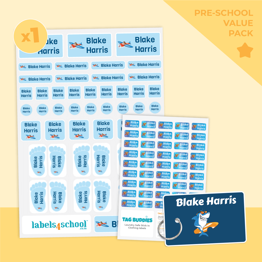 Colour Pre-school Pack | 65 Personalised Name Labels | Labels4school ...