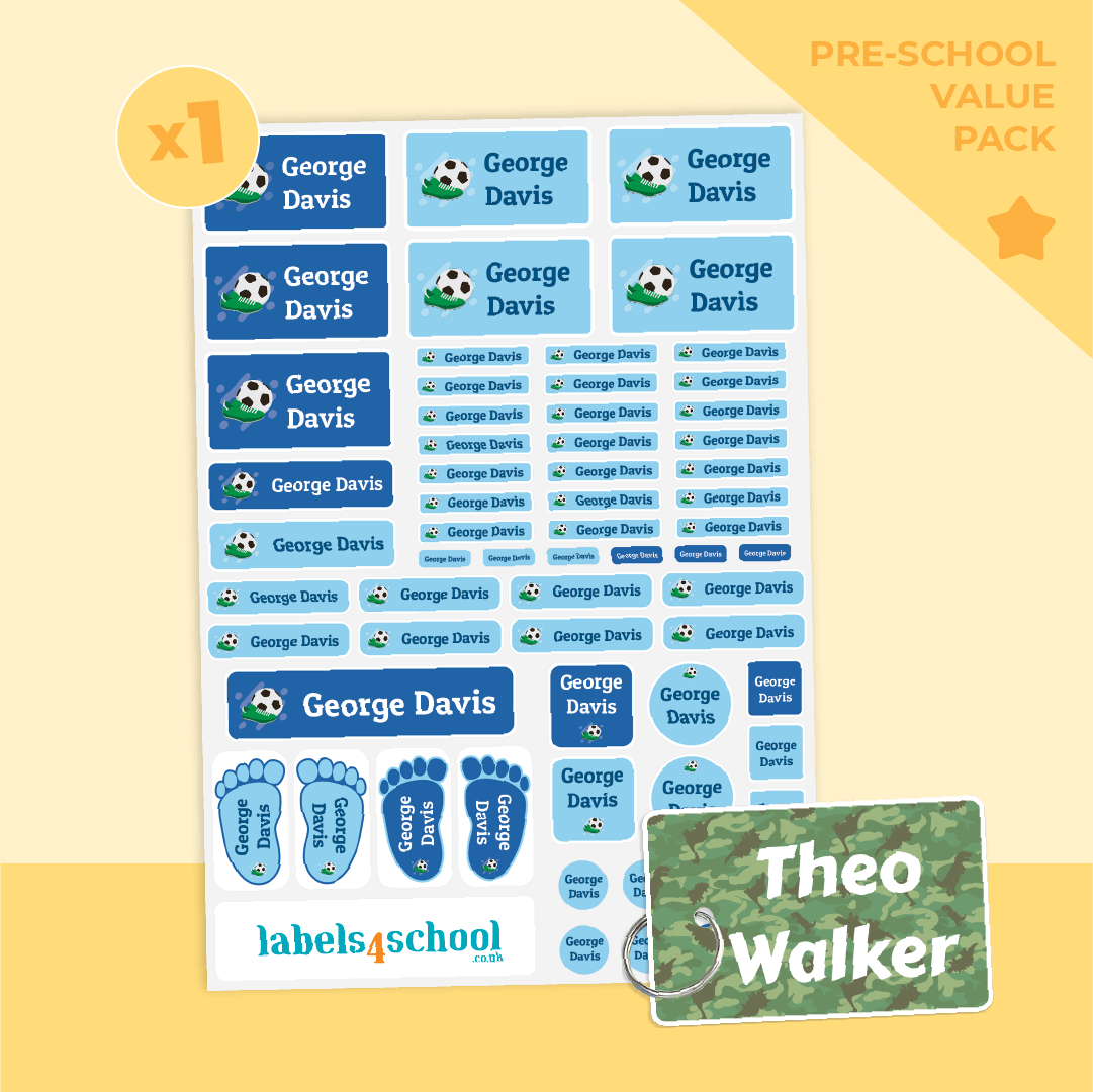 Colour Pre-school Pack | 65 Personalised Name Labels | Labels4school ...