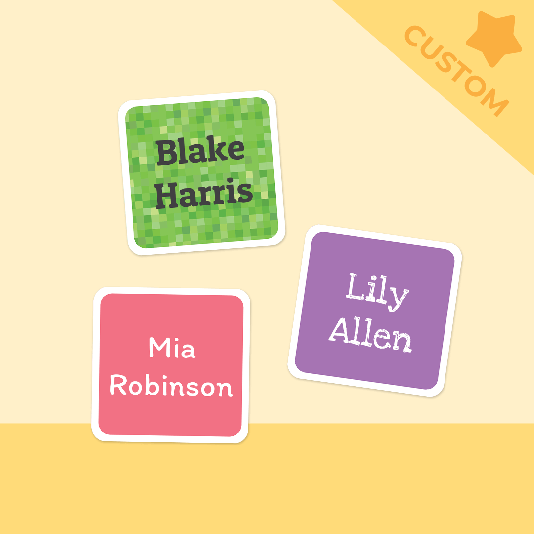 Colour Baby Squares - 80 Personalised Labels | Labels4school ...