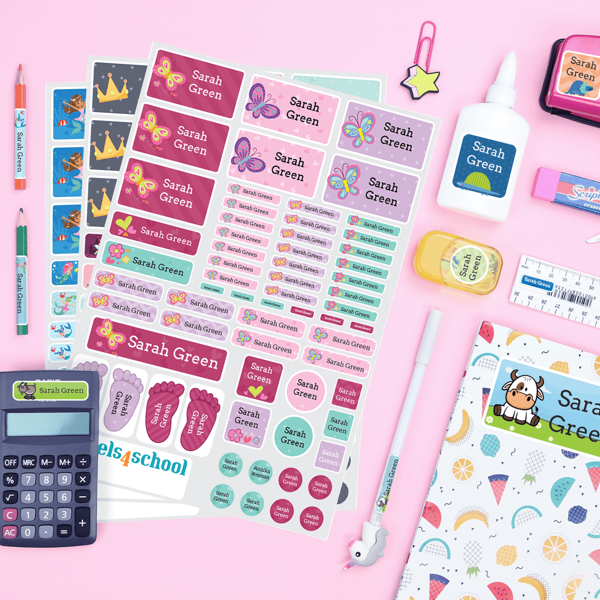 Colour Super Pack | 318 Personalised Name Labels | Labels4school ...